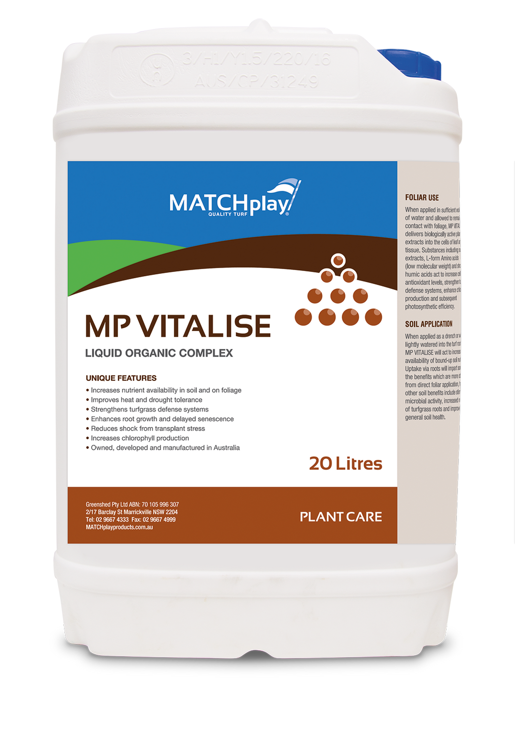 MP Vitalise Liquid Biostimulant - 20L — Hunter Lawn Care Supplies