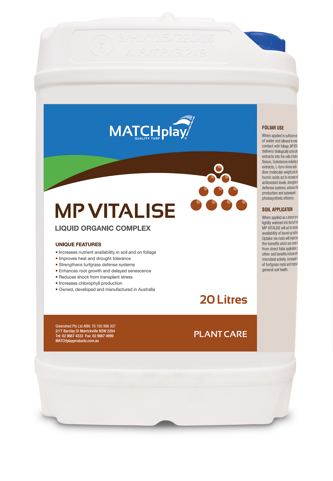 MP Vitalise Liquid Biostimulant - 20L — Hunter Lawn Care Supplies