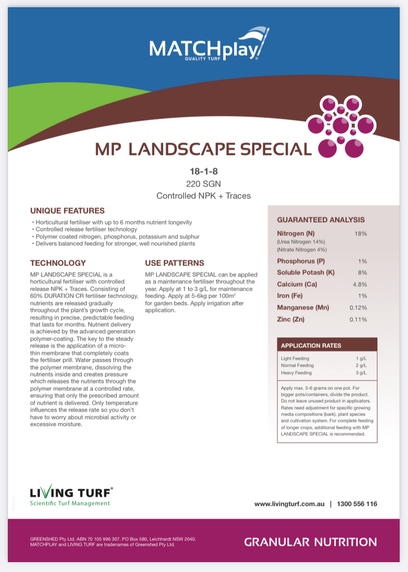 MP Landscape Special (18-1-8 Gardens, 6-month duration) - 20kg — Hunter ...